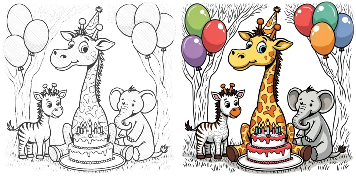 Party - Coloring Pages - ColorAI.me