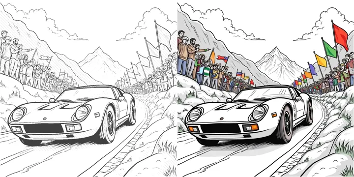Racing - Coloring Pages - ColorAI.me